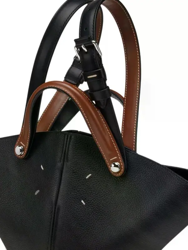 MAISON MARGIELA Age Small Leather Tote Bag - Black