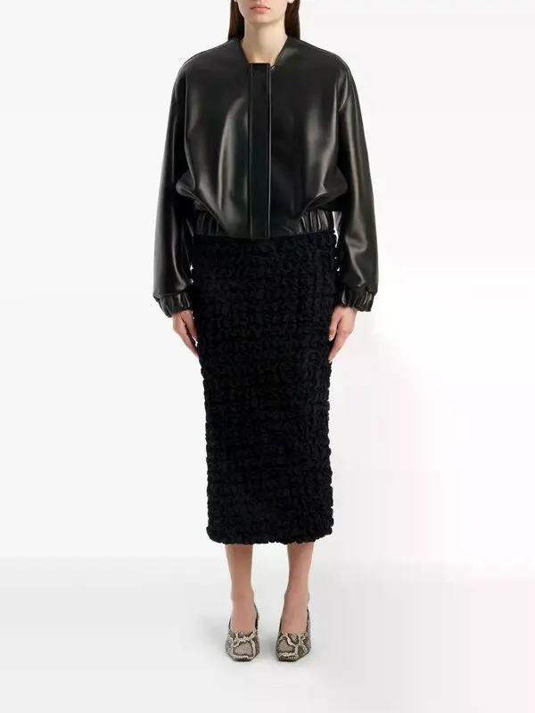 Khaite Lambskin Cropped Bomber Jacket