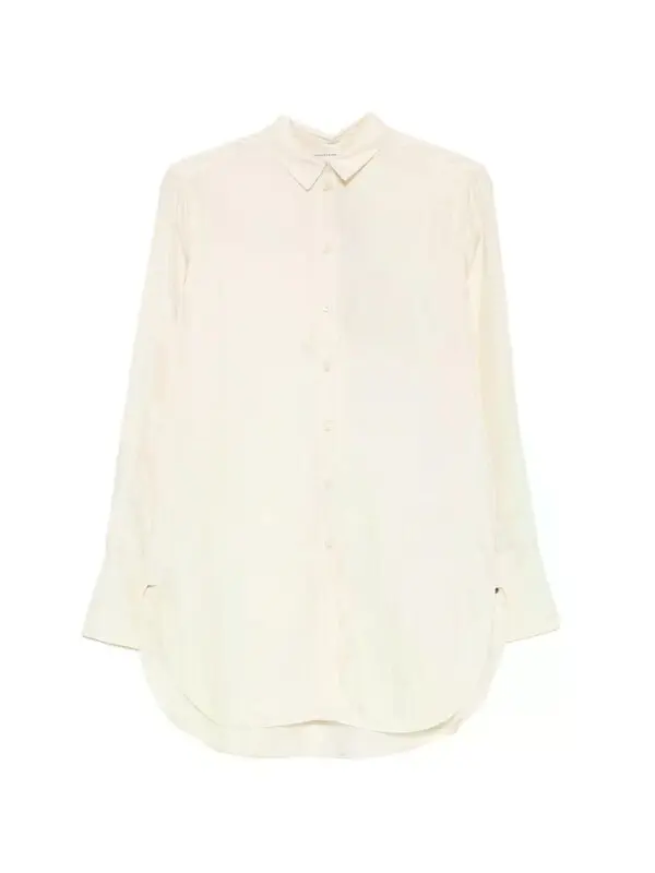 BY MALENE BIRGER Cream White Slub Texture Shirt - Neutrals