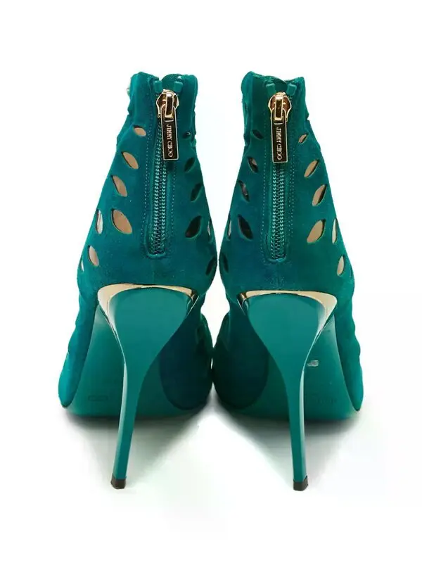 JIMMY CHOO Suede Cut-out Ankle Boots