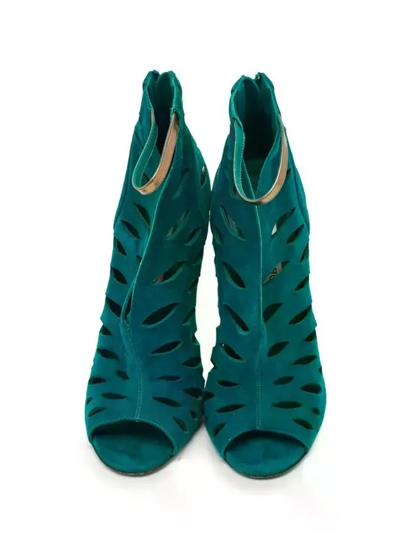 JIMMY CHOO Suede Cut-out Ankle Boots