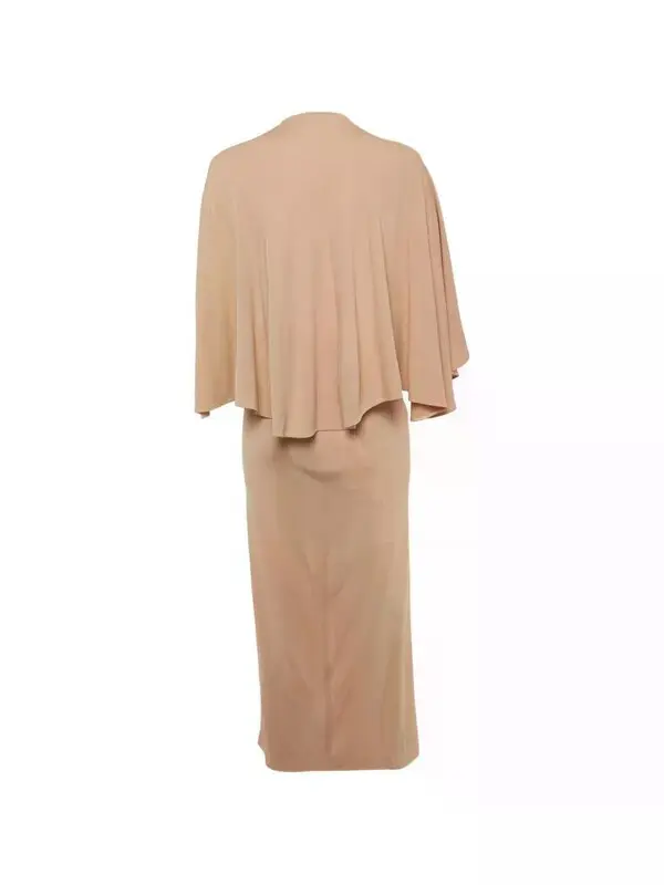 Chloé Beige Jersey Cape-style Overlay Maxi Dress
