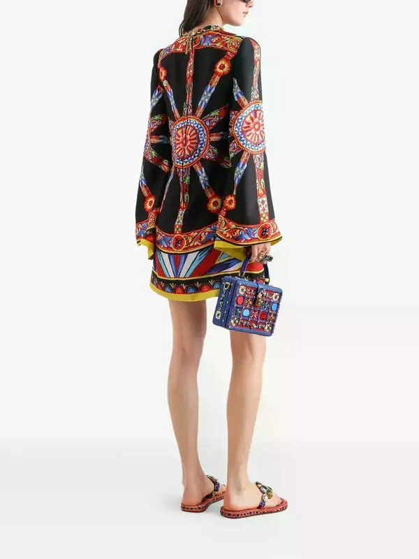 Dolce & Gabbana Carretto-print Twill Dress - Black