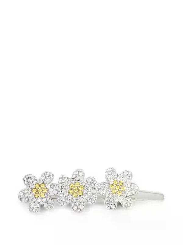 Marni Rhinestone Embellished Daisy Hair Slide - Silver