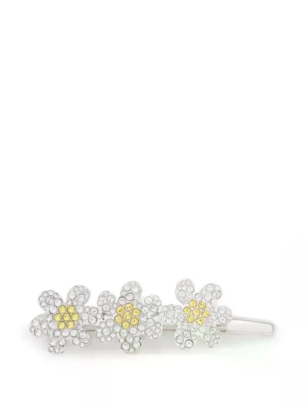 Marni Rhinestone Embellished Daisy Hair Slide - Silver