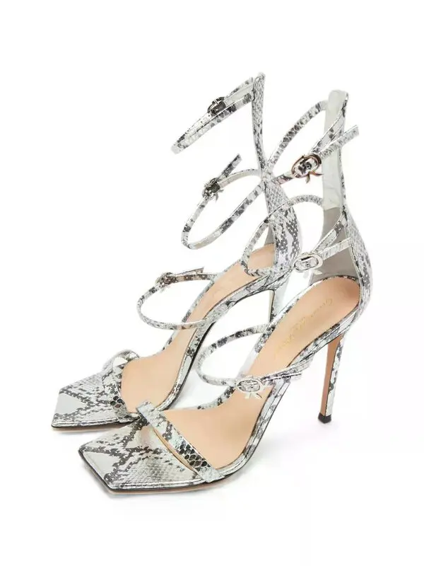 GIANVITO ROSSI Snakeskin-effect Stiletto Sandals