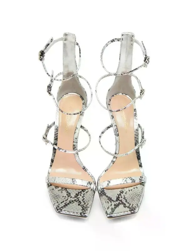 GIANVITO ROSSI Snakeskin-effect Stiletto Sandals