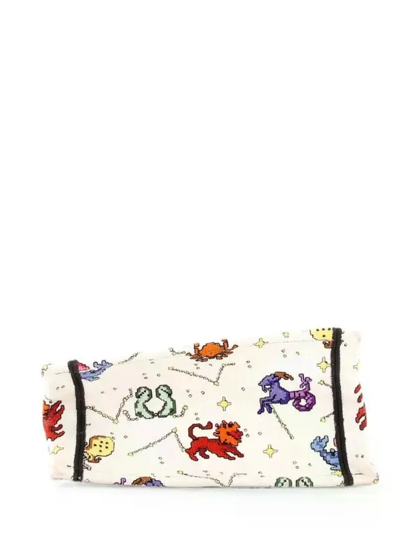 Dior Book Zodiac Embroidered Canvas Small Tote Bag - Multicolour