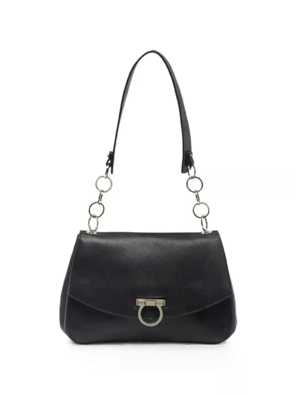 FERRAGAMO Gancini Detail Shoulder Bag - Black