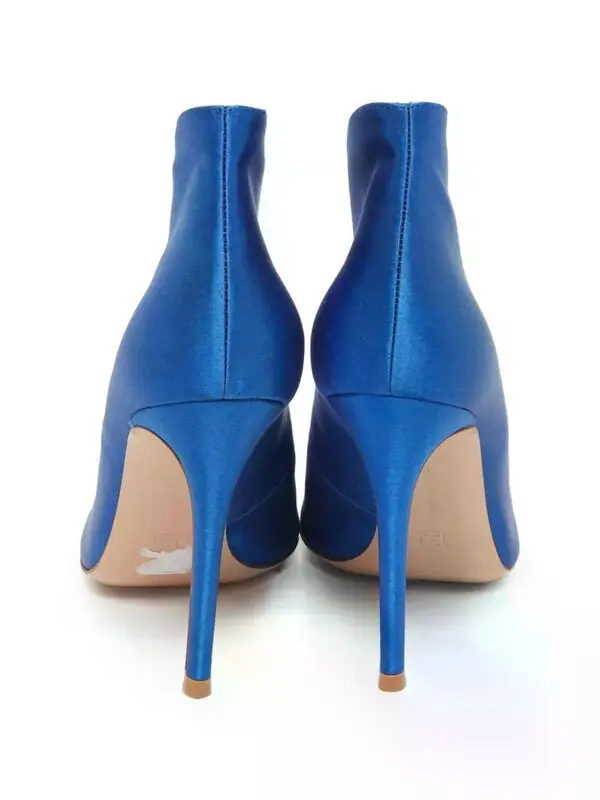 GIANVITO ROSSI Satin Peep-toe Ankle Boots