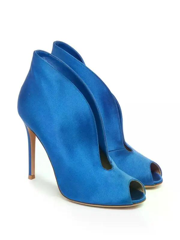GIANVITO ROSSI Satin Peep-toe Ankle Boots