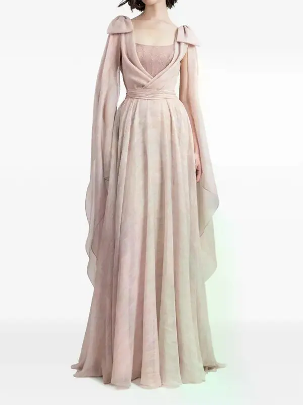 GEMY MAALOUF Draped Crystal-embellished Gown - Pink