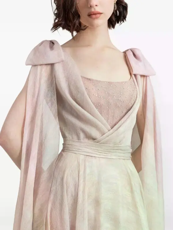 GEMY MAALOUF Draped Crystal-embellished Gown