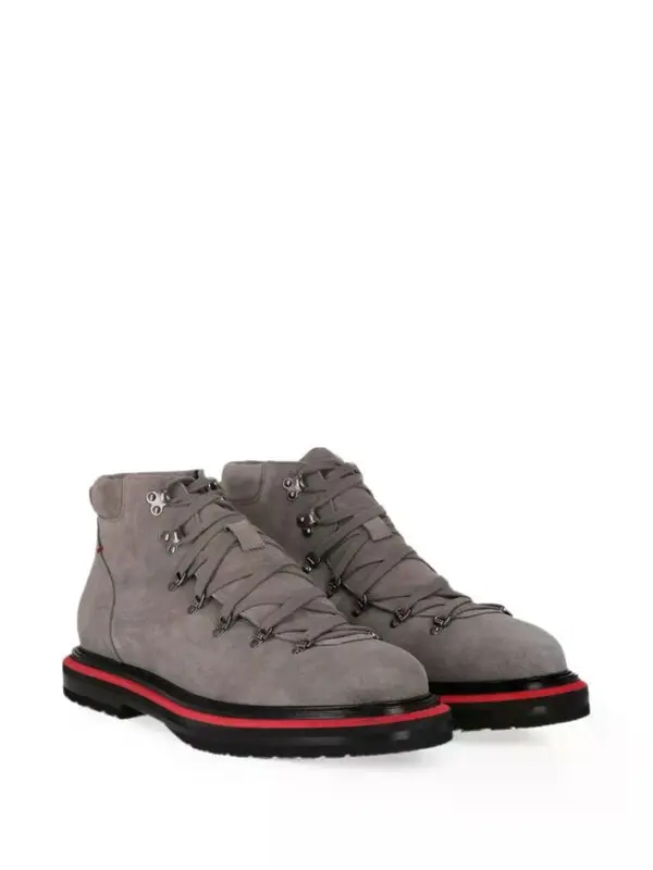 Isaia Suede Lace-up Boots - Grey