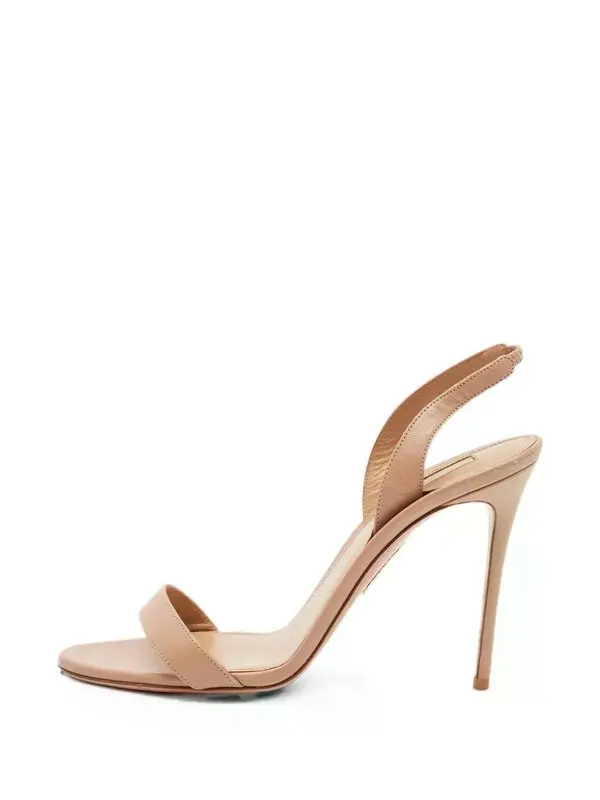 AQUAZZURA Beige Leather Slingback Stiletto Sandals - Neutrals