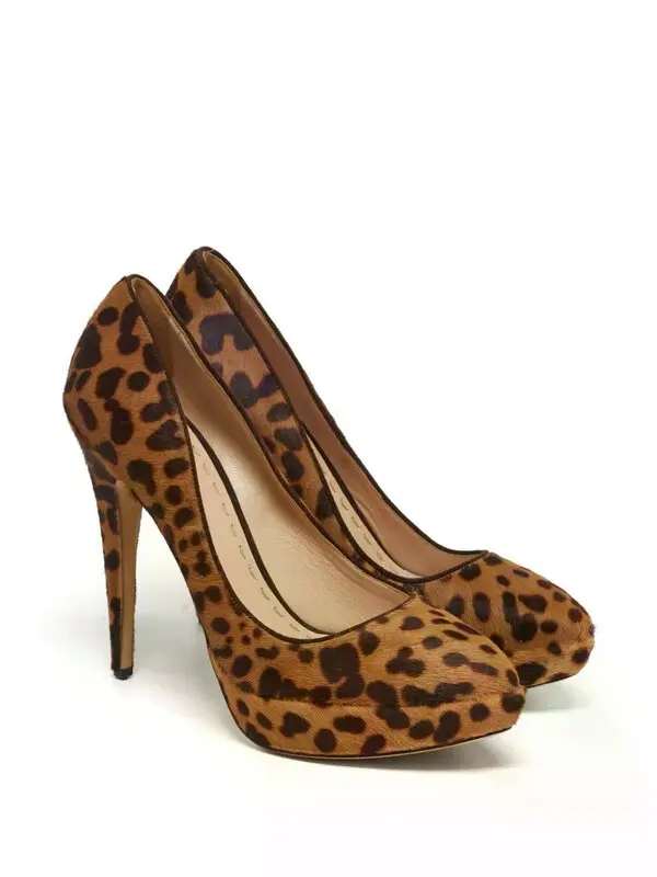 Miu Miu Leopard-print Calf Hair Pumps - Brown