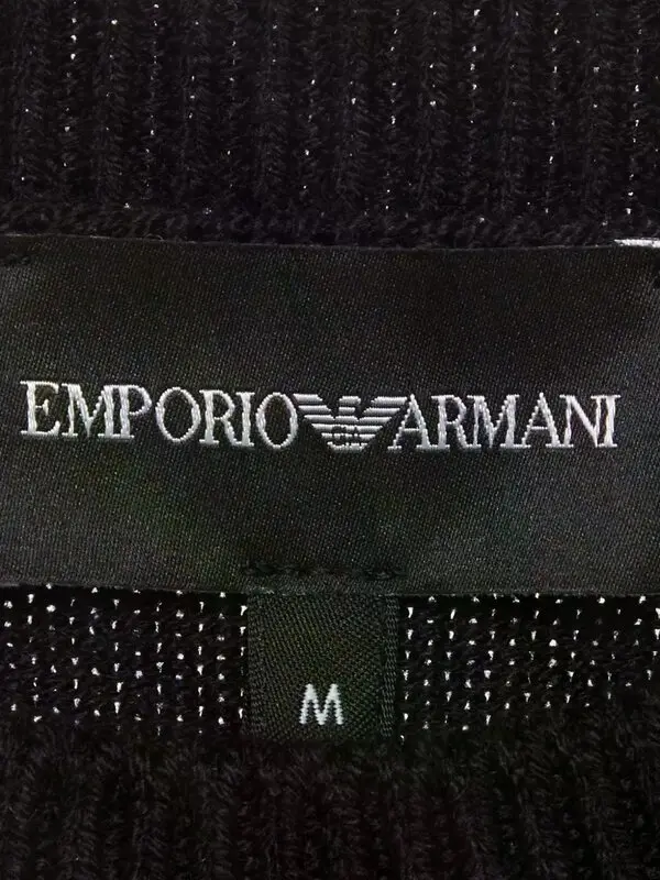 Emporio Armani Striped Logo Knit Sweater