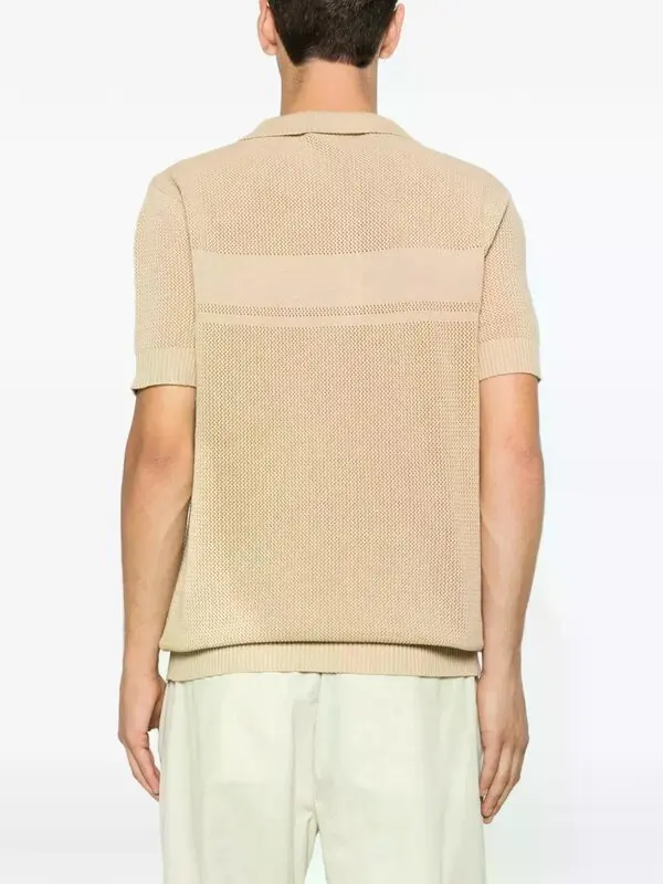 SERGIO TACCHINI Pointelle-knit Logo-embroidered Polo Shirt