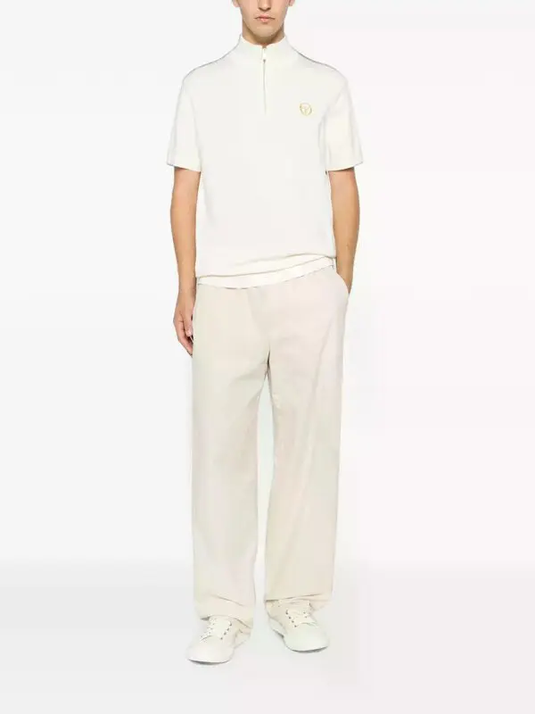 SERGIO TACCHINI Logo-embroidered Zipped Polo Shirt