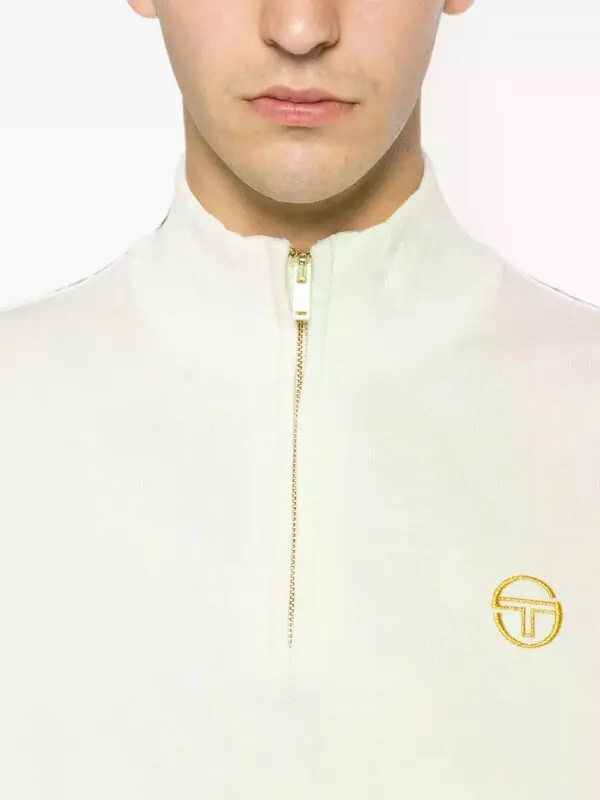 SERGIO TACCHINI Logo-embroidered Zipped Polo Shirt