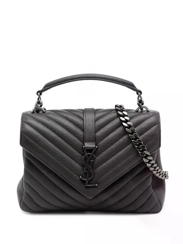 Saint Laurent Medium Monogram College Satchel - Brown