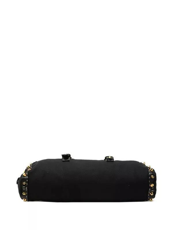 Fendi Selleria Studded Canvas Bauletto Handbag