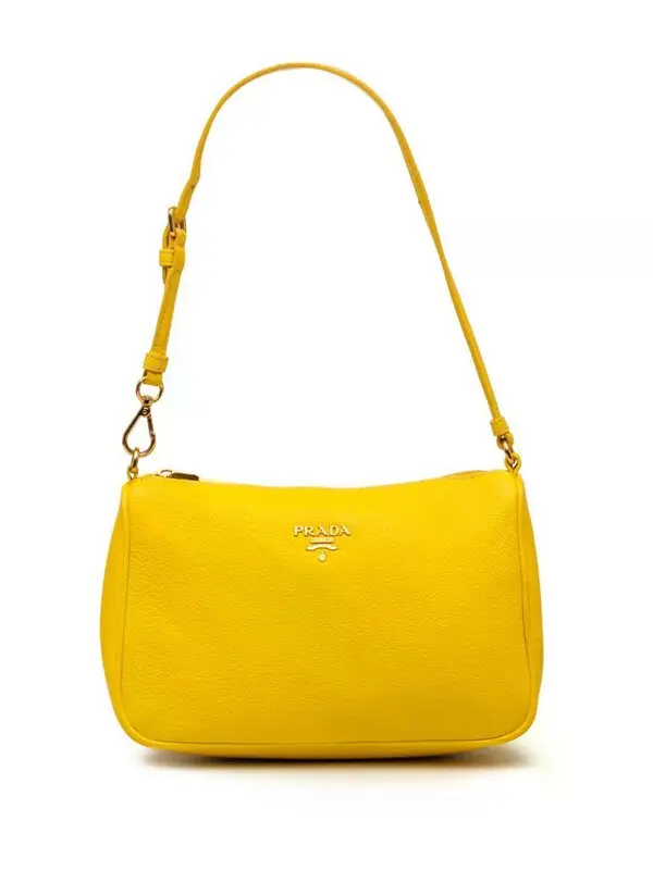 Prada Vitello Daino Pochette Shoulder Bag - Yellow