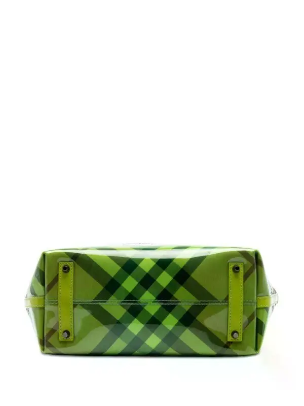 Burberry Patent Trimmed Supernova Check Coated Canvas Tote Bag