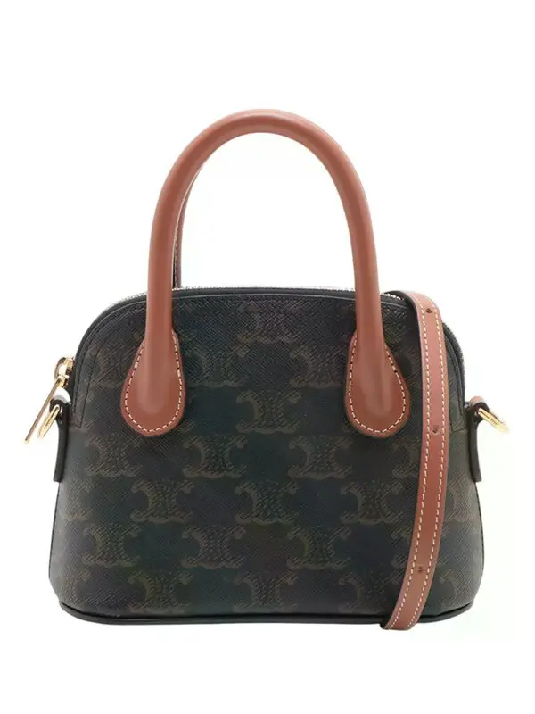 Celine Triomphe Coated Canvas Dome Satchel