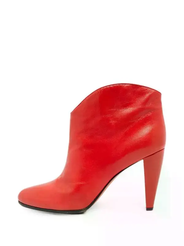 Celine Point-toe Ankle Boots - Red