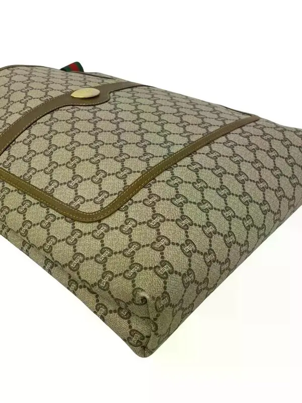 Gucci Gg Supreme Web Tote Bag - Brown