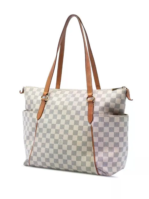 LOUIS VUITTON Damier Azur Totally Mm Tote Bag - White