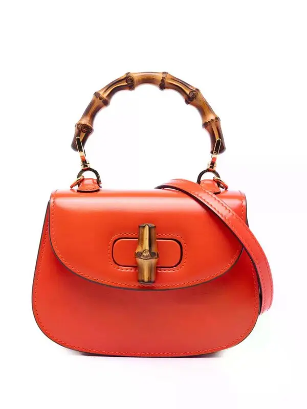 Gucci 1947 Bamboo Top Handle Bag - Orange