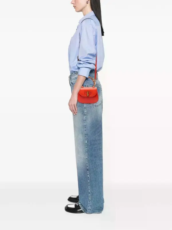 Gucci 1947 Bamboo Top Handle Bag - Orange