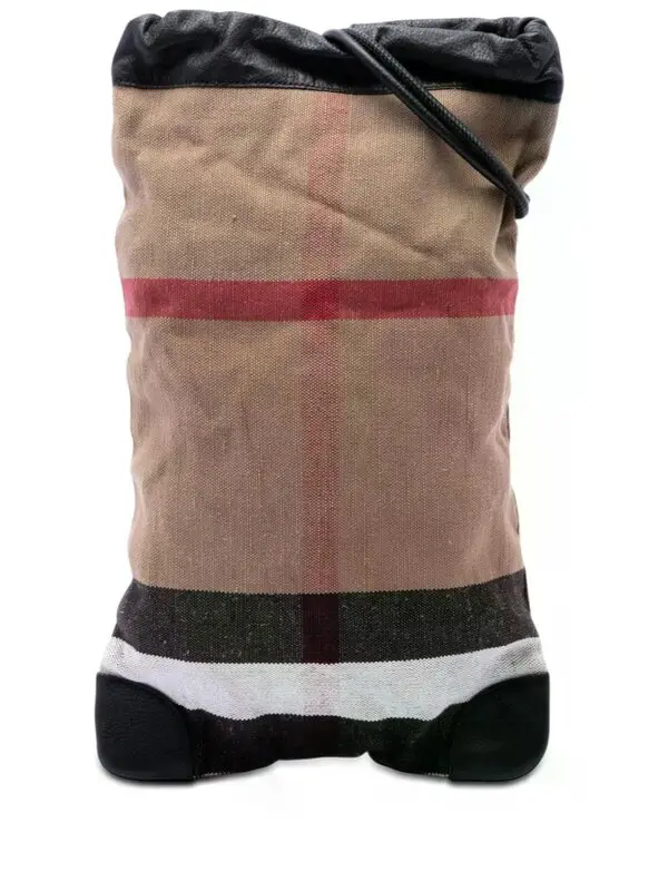 Burberry Mega Check Canvas Drawstring Backpack