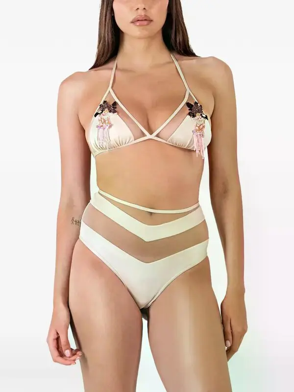 MAZZEI Bead-embellished Bikini Set - Neutrals