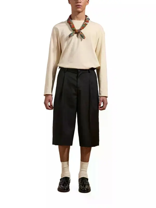 FOUND Pleated Raw-cut Shorts