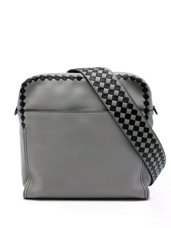 Bottega Veneta Intrecciato Nappa Crossbody Bag - Grey