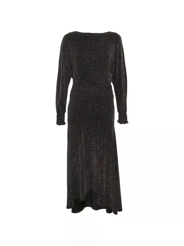 Maje Metallic-effect Midi Dress - Black