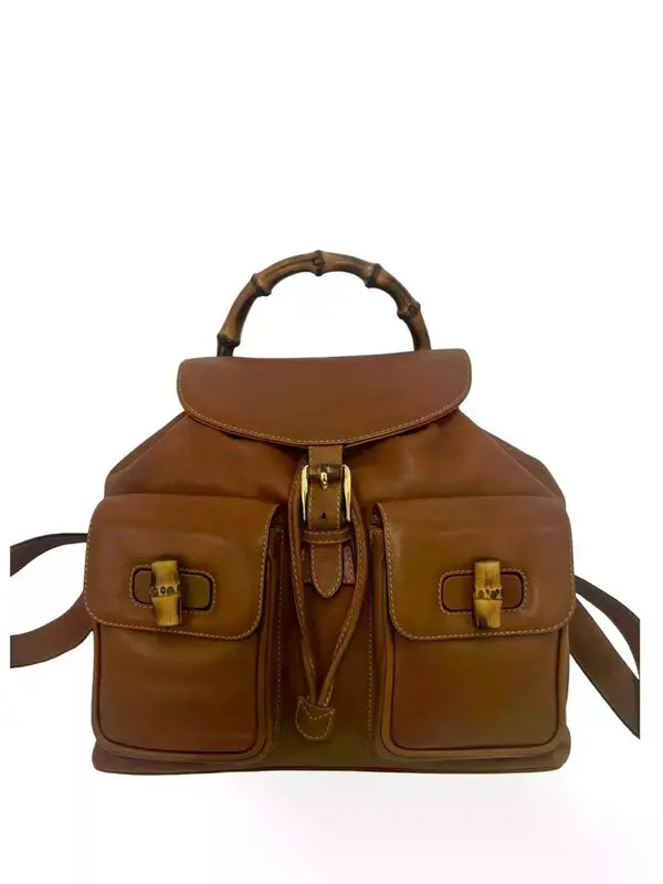Gucci Calfskin Bamboo Drawstring Backpack