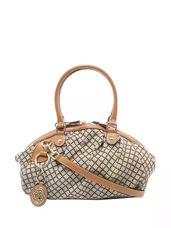 Gucci Diamante Canvas Sukey Satchel - Neutrals