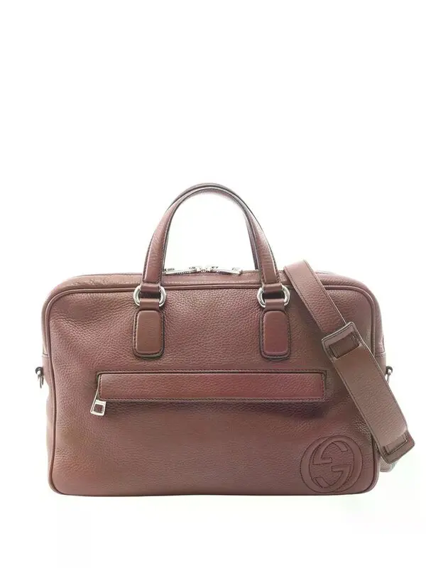 Gucci Leather Soho Business Bag - Brown