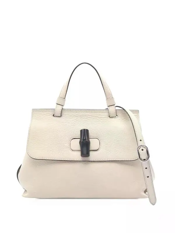 Gucci Small Calfskin Bamboo Daily Satchel - Neutrals