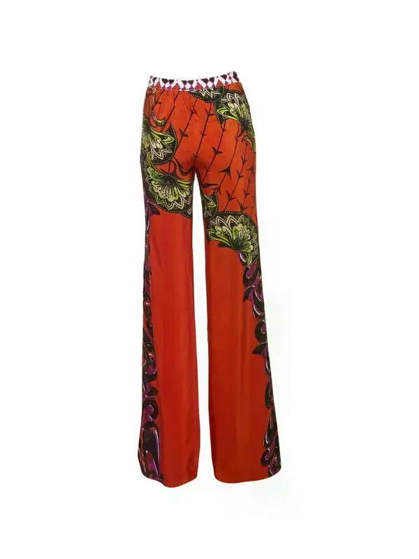 Etro Silk Floral Print Palazzo Pants