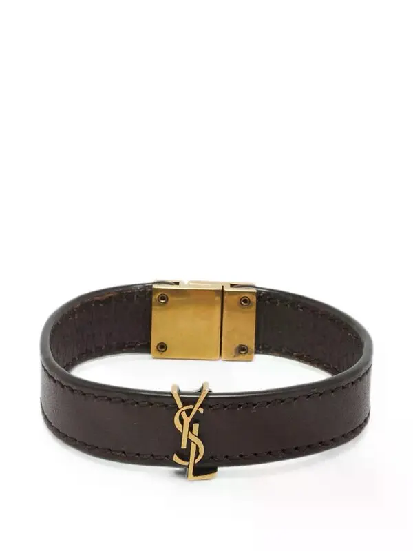 Saint Laurent Opyum Leather Bracelet - Brown
