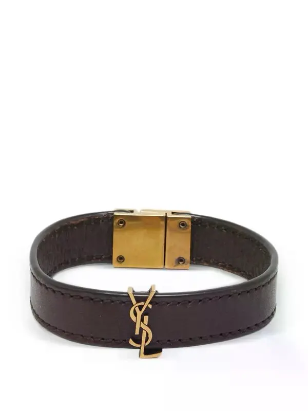 Saint Laurent Opyum Leather Bracelet - Brown