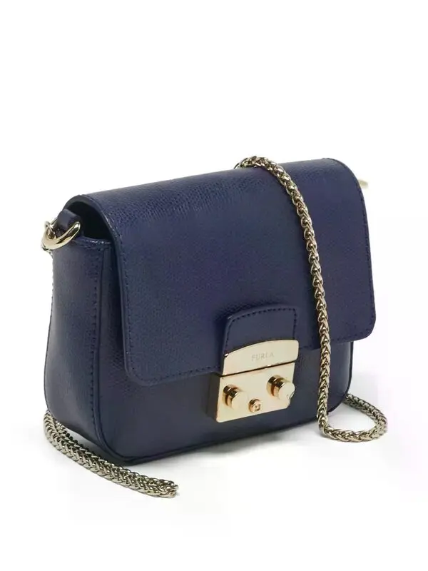 Furla Metropolis Mini Leather Crossbody Bag - Blue
