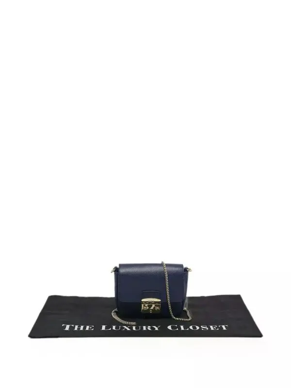 Furla Metropolis Mini Leather Crossbody Bag - Blue