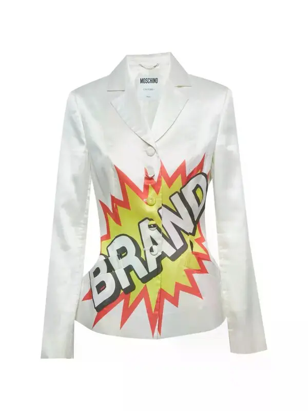 Moschino Brand Print Blazer
