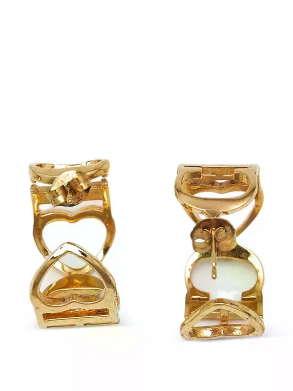 Carolina Herrera Tone Ch Motif Hoop Earrings
